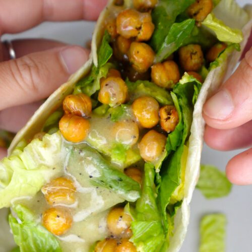 Caesar Salad Chickpea Tacos - Plant Forward Sabrina