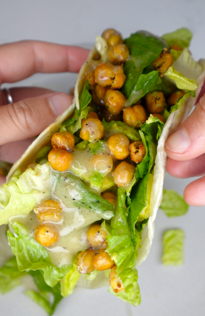 Caesar Salad Chickpea Tacos - Plant Forward Sabrina