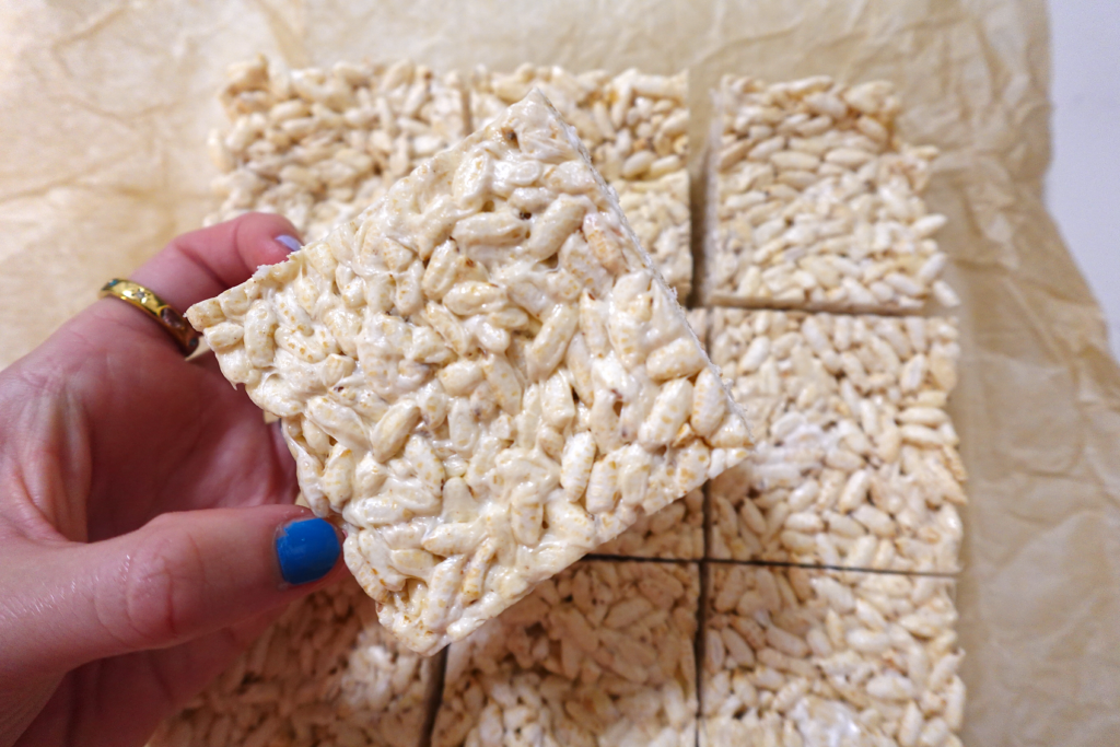 Healthier Puffed Rice Crispy Treats - Plant Forward Sabrina